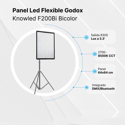 Panel Led Flexible Godox Knowled F200Bi Bicolor 2.1x2.1 - Fotomecánica