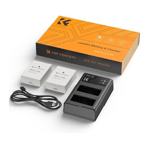 Kit de 2 Baterías K&F Concept Canon LP-E8 con cargador de doble ranura para Canon EOS - Fotomecánica