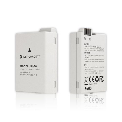 Kit de 2 Baterías K&F Concept Canon LP-E8 con cargador de doble ranura para Canon EOS - Fotomecánica