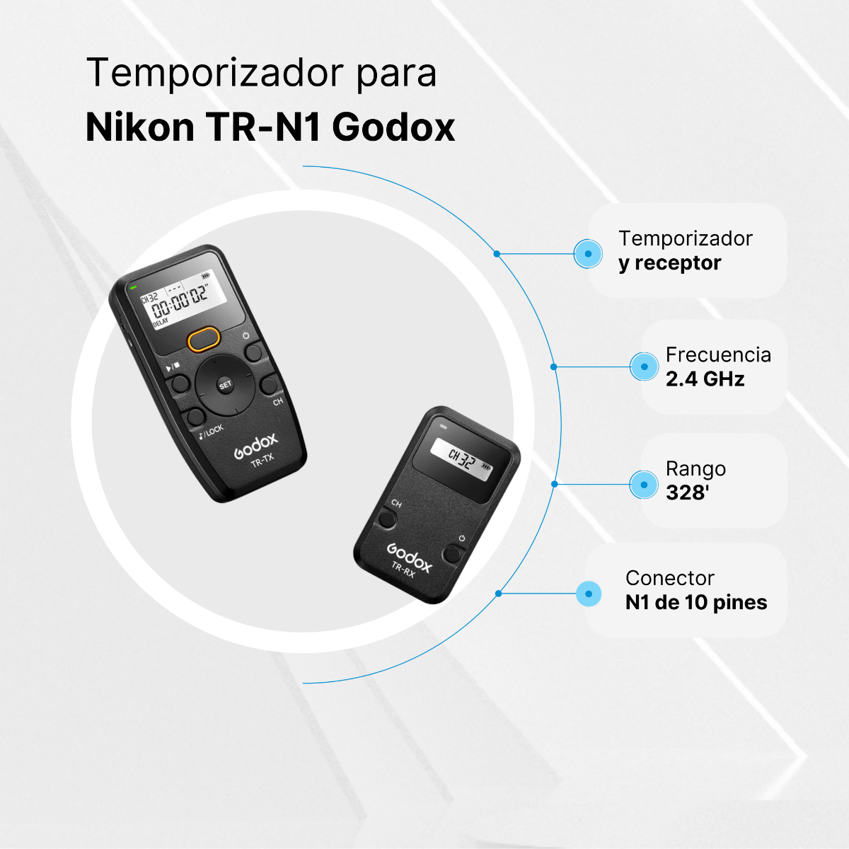 Controlador y Temporizador Godox Inalámbrico para Nikon TR-N1 - Fotomecánica