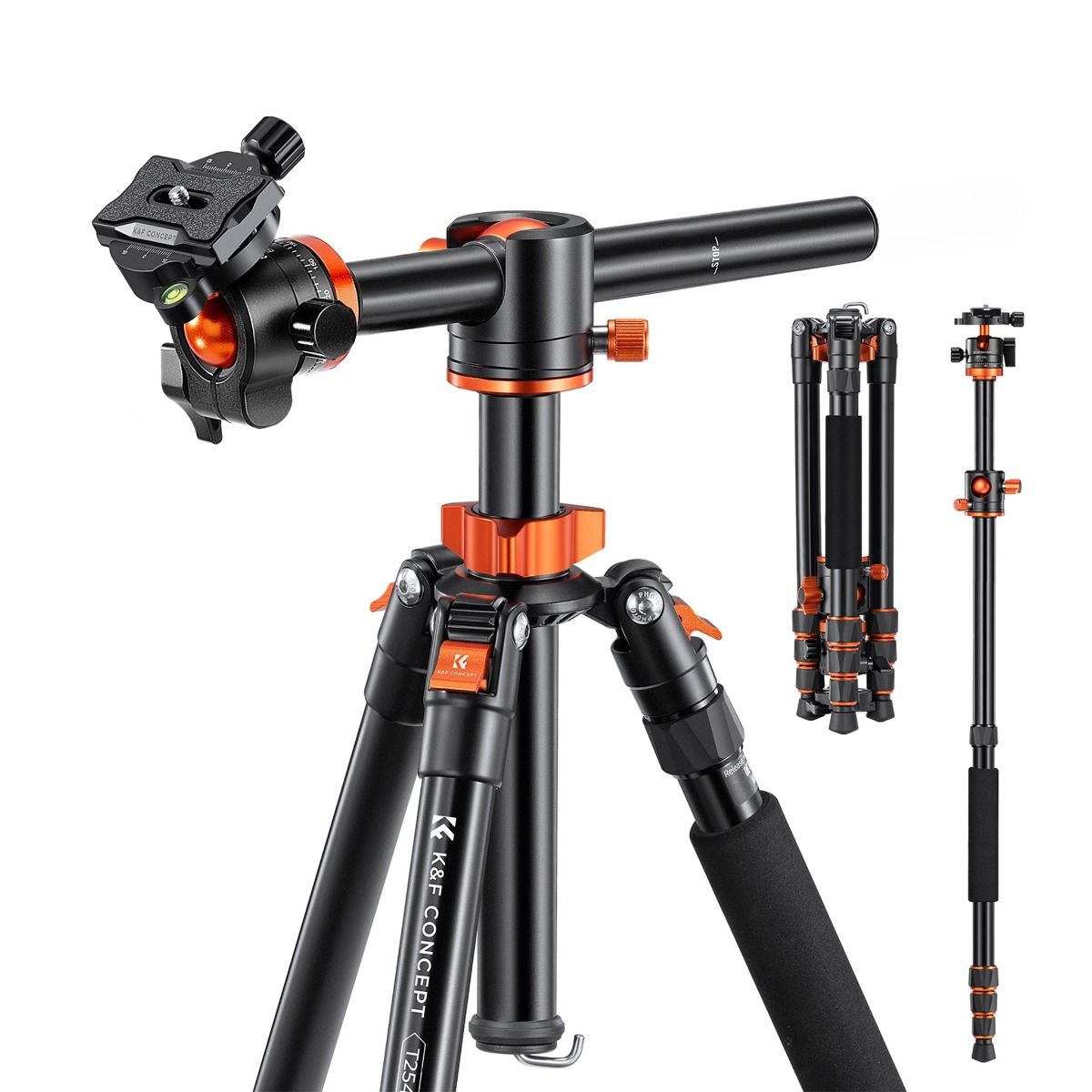 Tripie Monopie K&F Concept T254A4 Aleación de Aluminio con Cabezal 360 ...